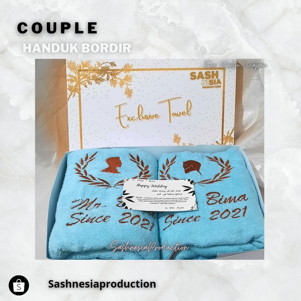 Jual Couple Handuk Mandi Bordir Dewasa 70x140 | Handuk Mandi Kado ...