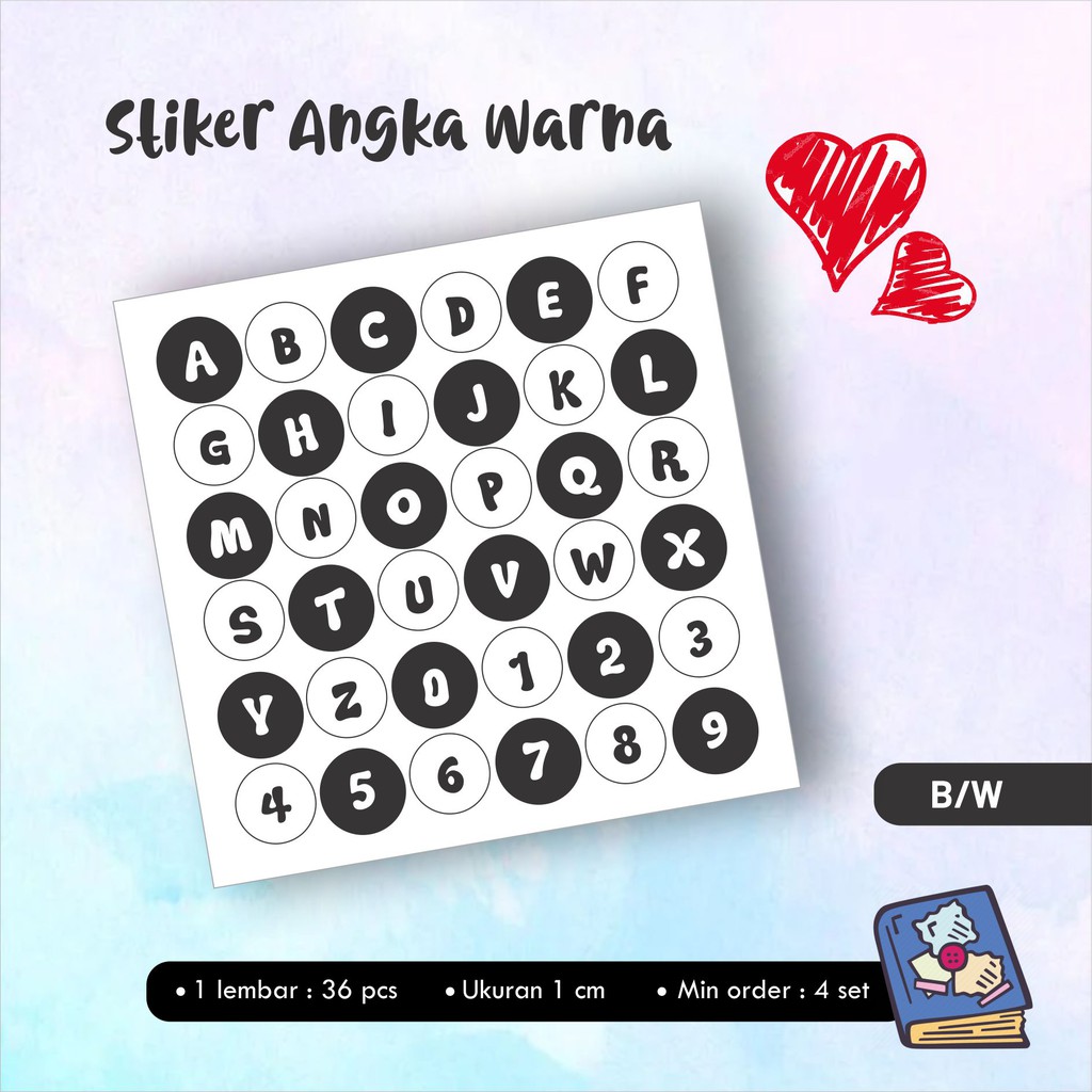 Jual [36 pcs] Stiker Angka / Stiker Huruf / Stiker Alfabet / Alphabeth ...