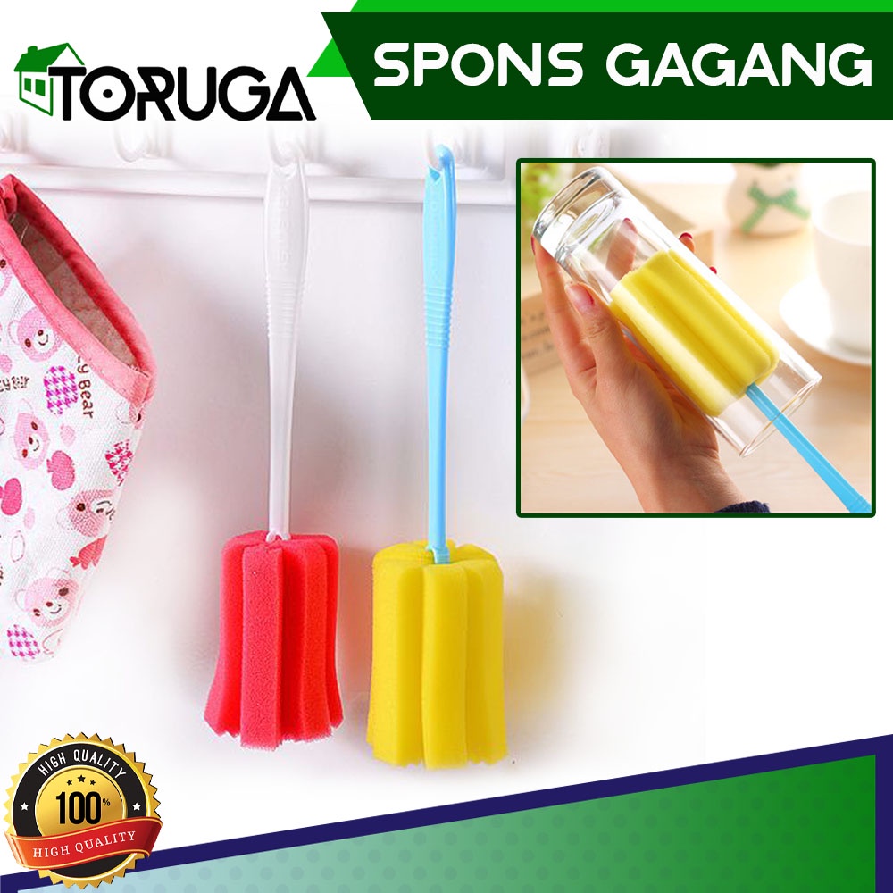 Jual Spons Pembersih Botol Sponge Busa Cuci Piring Gelas Mini Tongkat ...