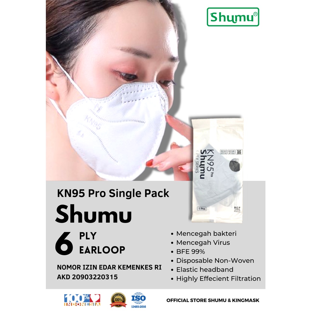 Jual SHUMU Masker KN95 PRO 6Ply Kemasan Original | Shopee Indonesia