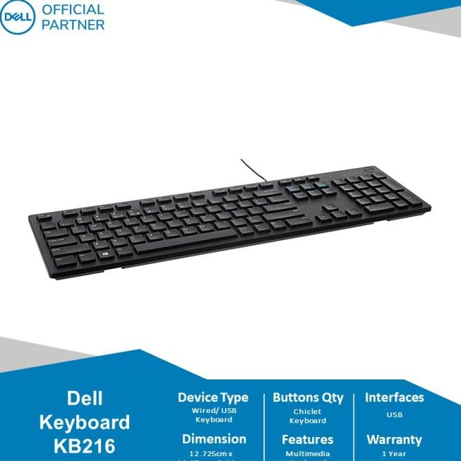Jual Dell Multimedia Keyboard KB216 Black | Shopee Indonesia