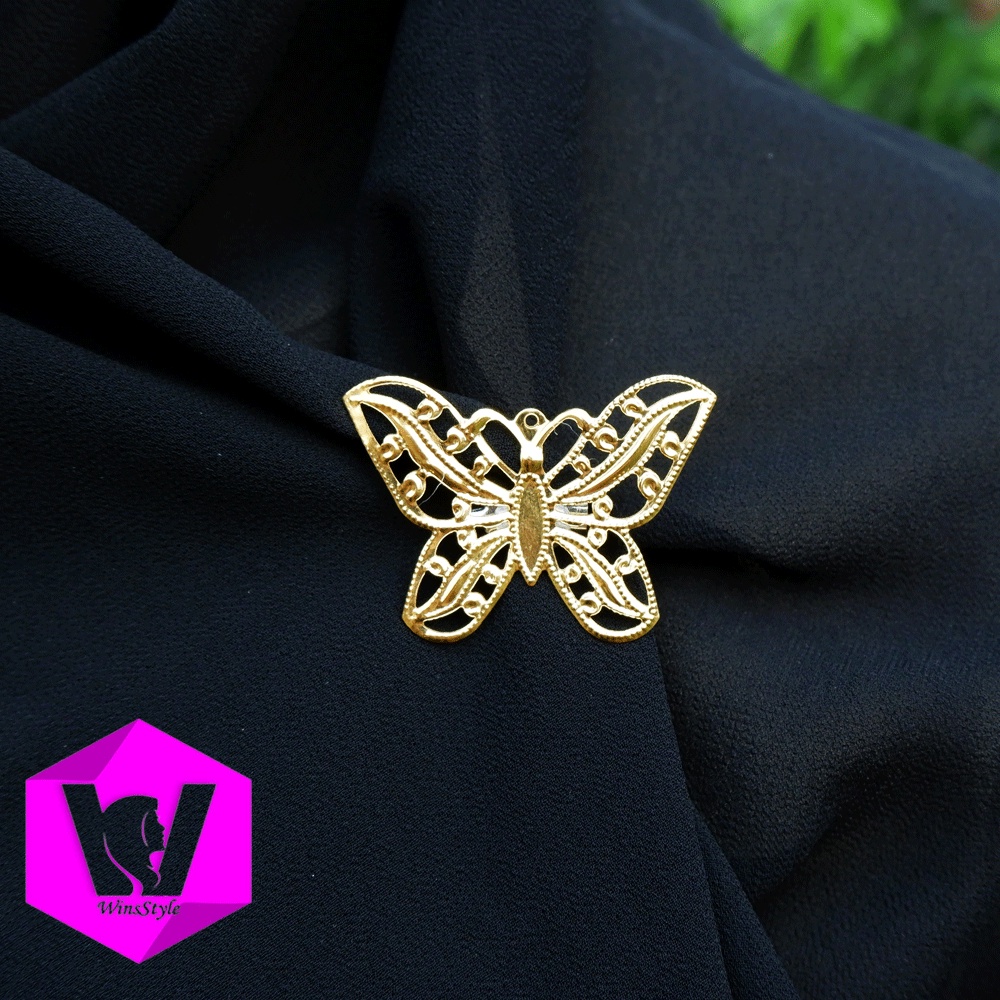 Jual Pin Bros Hijab Kupu Gold Winsstyle Aksesoris Pin Bross Hijab WB061 ...