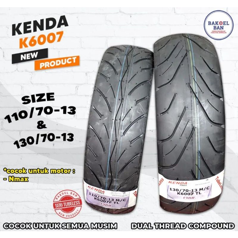 Jual BAN RACING NMAX KENDA 6007 RING13 DEPAN DAN BELAKANG TUBELESS 110/ ...