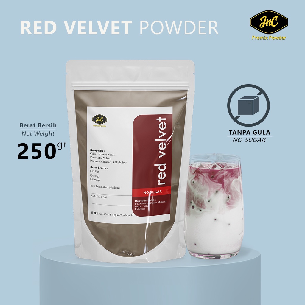 Jual JnC Red Velvet Powder Tanpa Gula 250gr / bubuk minuman Red Velvet ...