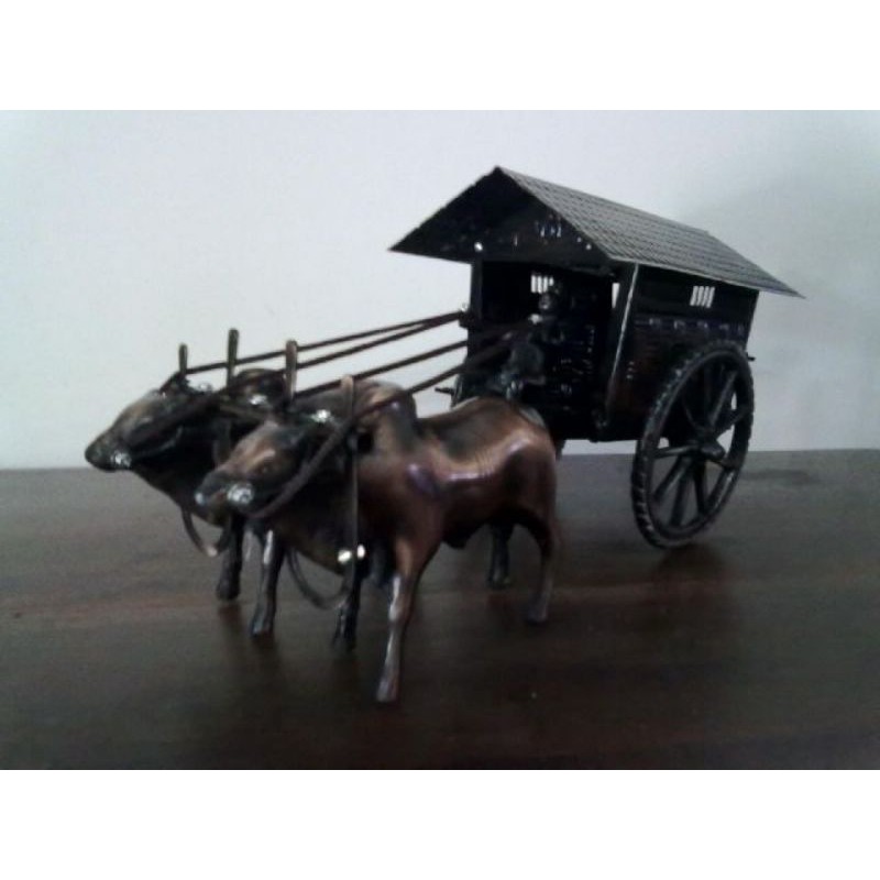 Jual MINIATUR CIKAR GEROBAK 2 SAPI HIASAN MINIATUR KERETA 2 SAPI ...