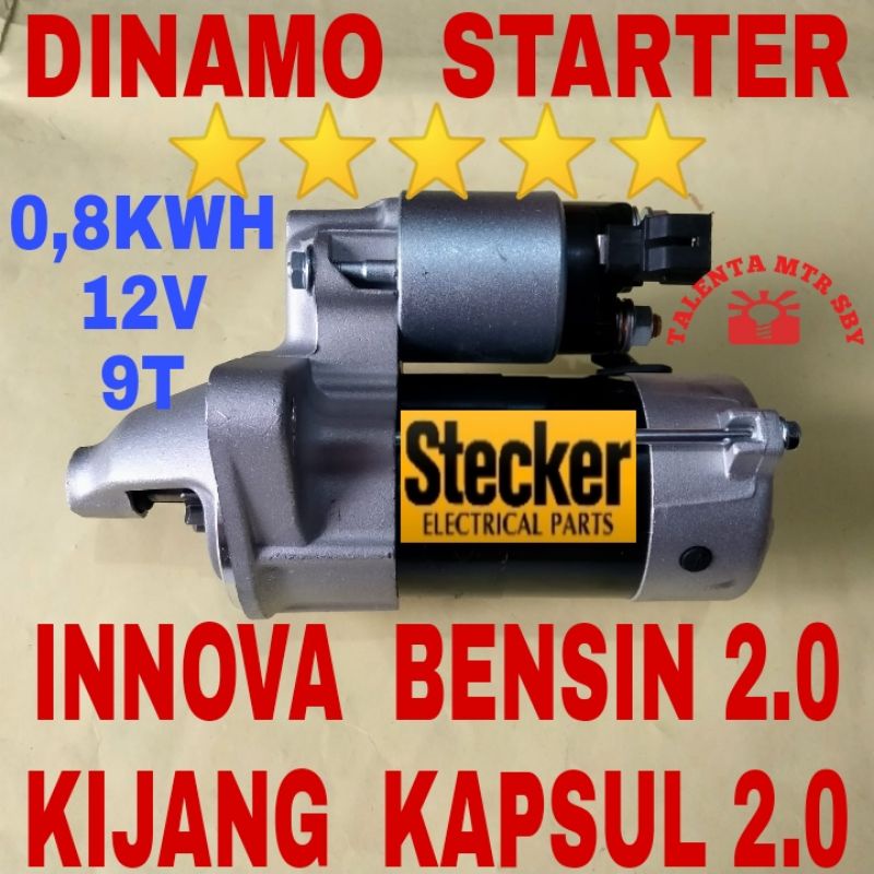 Jual BERGARANSI. DINAMO STARTER TOYOTA INNOVA BENSIN KIJANG KAPSUL 2.0 ...