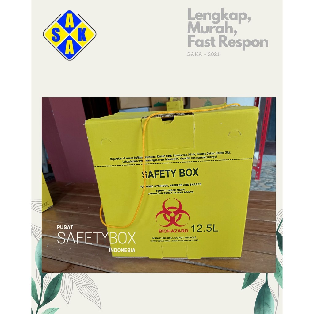 Jual Safety Box Medis 12.5L/ Biohazard/ Tempat Sampah Medis/ Tempat ...
