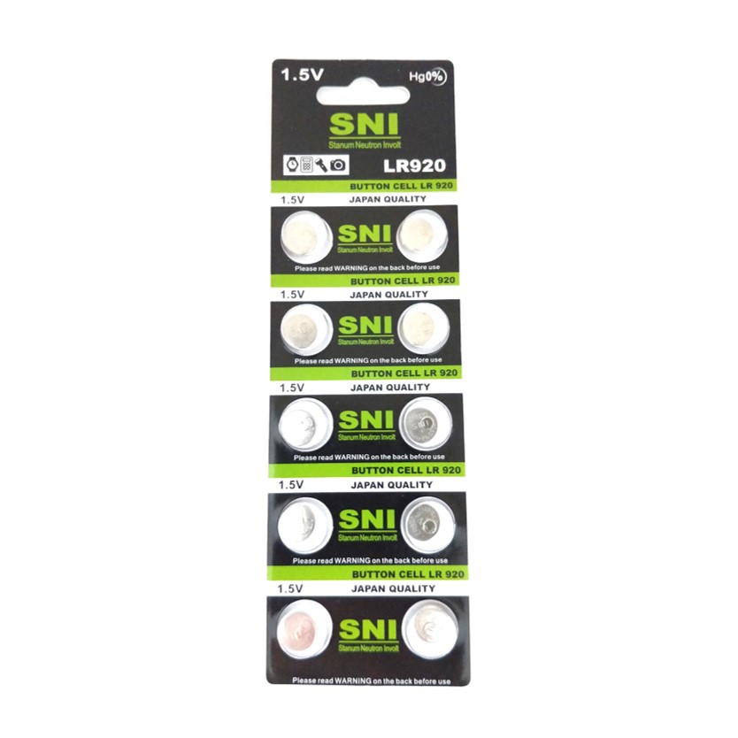 Jual Baterai SNI LR920 Original Battery LR921 370 AG6 10pcs | Shopee ...