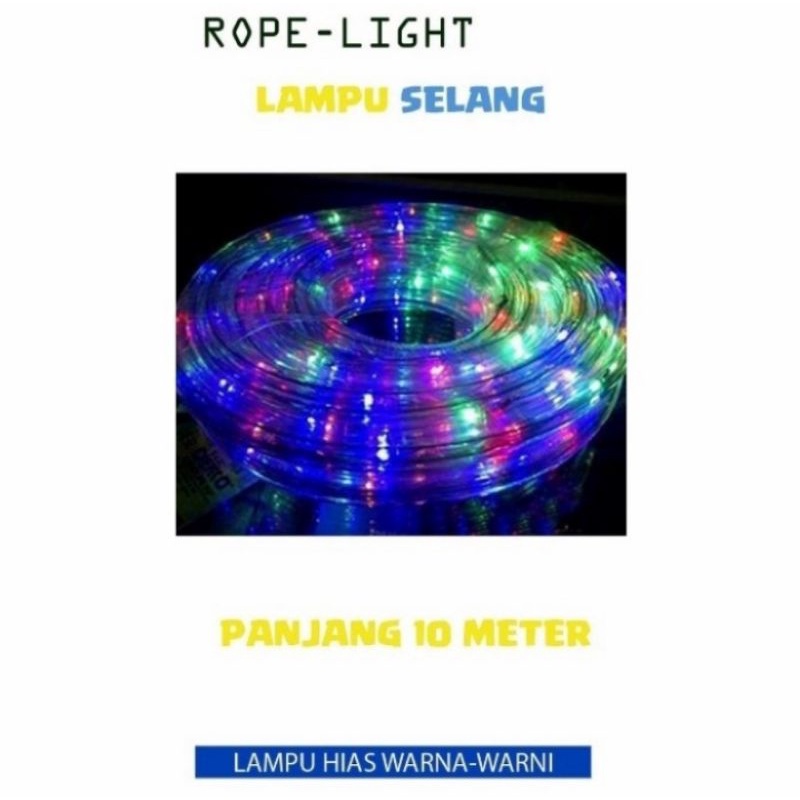 Jual Lampu LED strip selang rope RGB warna warni 10 meter ac220v ...
