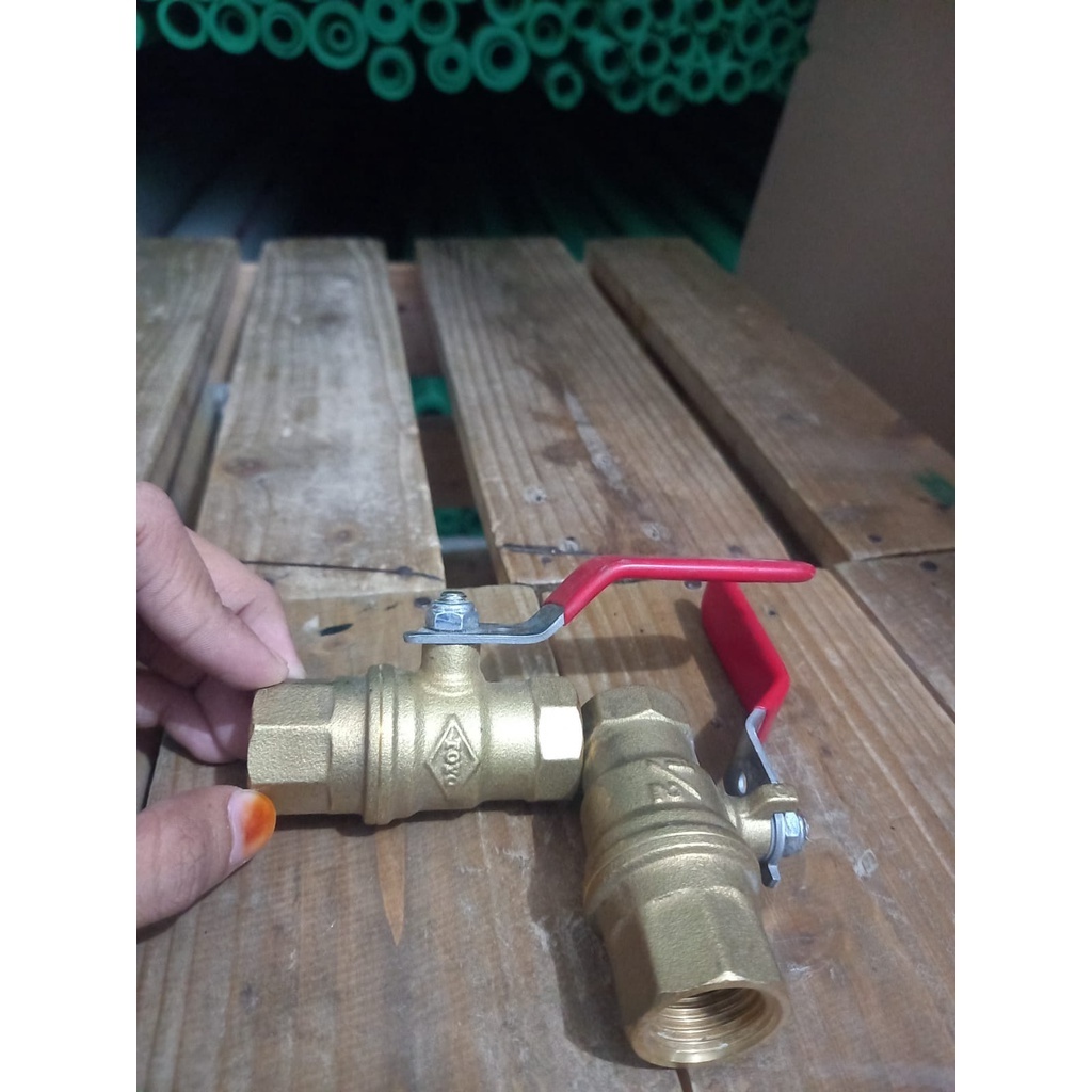 Jual Ball Valve Toyo 1/2" Kuningan / Stop Kran Kuningan 1/2" Toyo ...