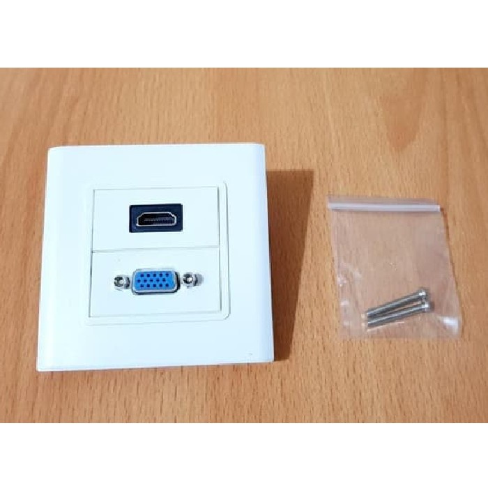 Jual FACEPLATE VGA + HDMI COMBO / FACE PLATE / MODULAR VGA HDTV 2in1 ...