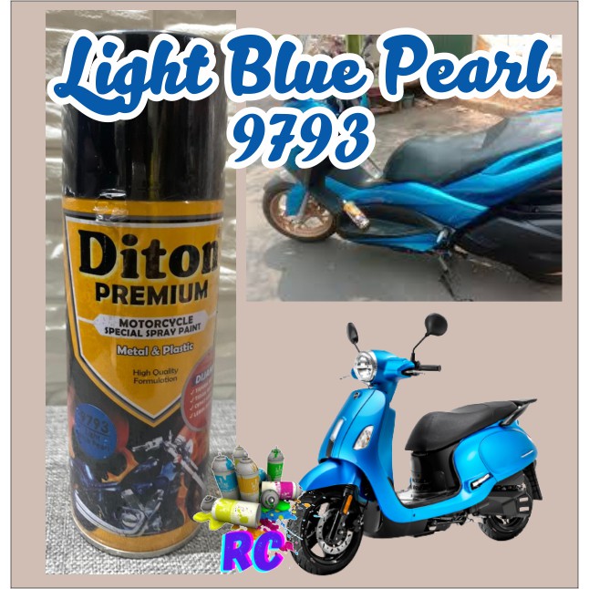 Jual Cat Pilox Diton Premium LIGHT BLUE PEARL 9793 400cc warna biru ...