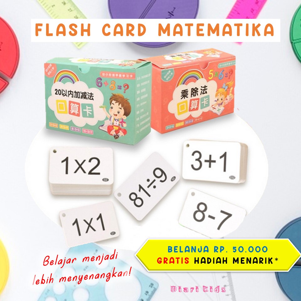Jual Flash Card Matematika Kartu Pintar Anak Flashcard Belajar ...