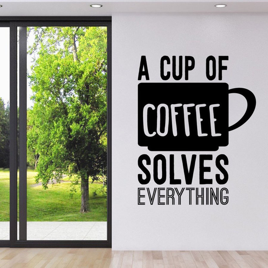Jual Stiker Dinding Kopi Dekorasi Kafe Coffee Quotes Wall Decals A Cup ...