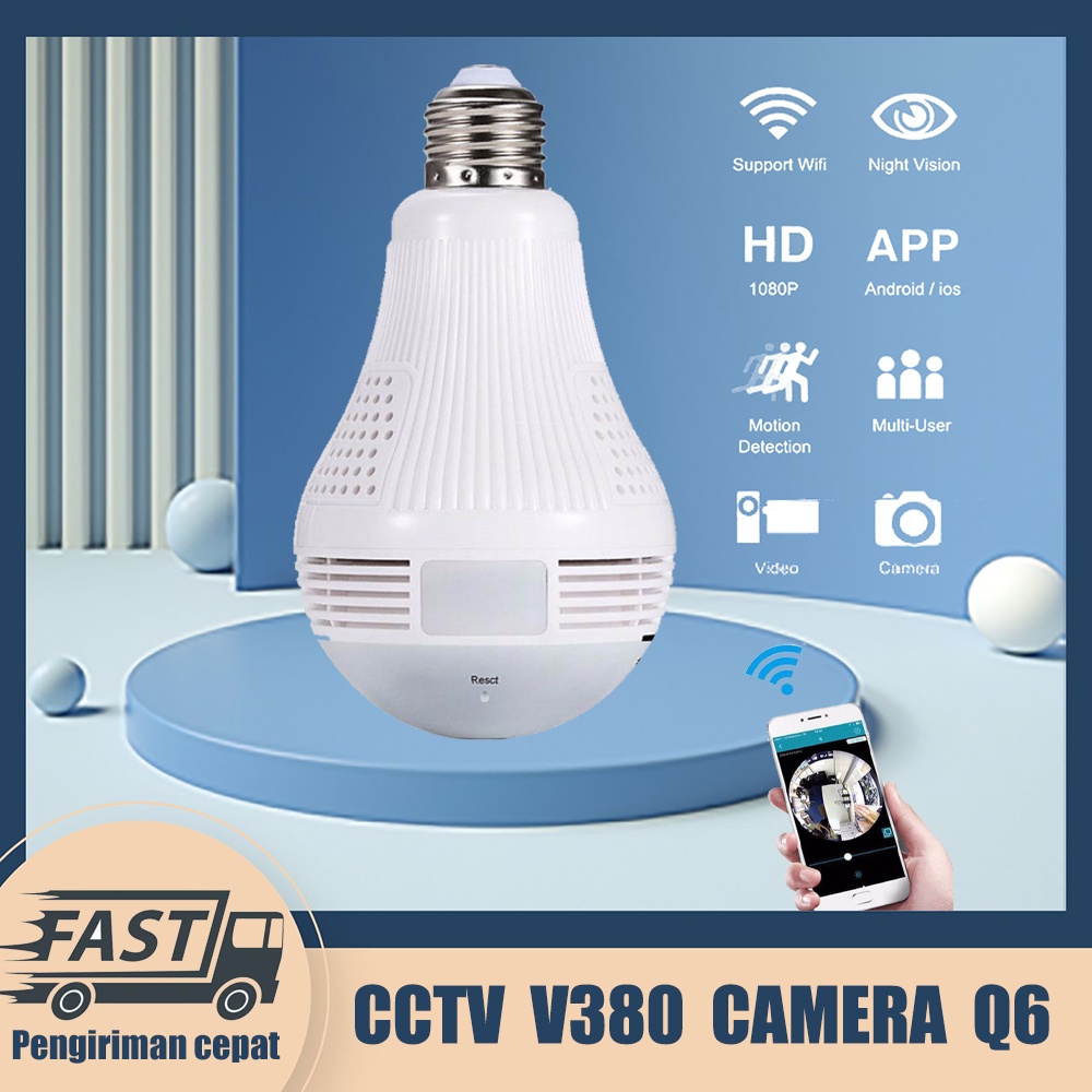 Jual Lampu Bohlam Camera CCTV Kontrol Jarak Jauh IP WiFi Spy Bulb ...