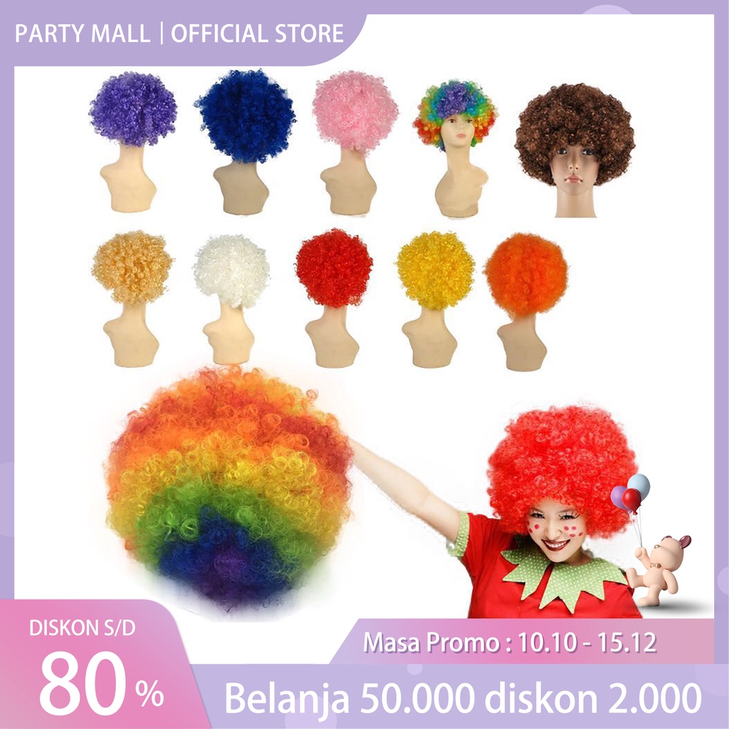 Jual Rambut Palsu Keribo / Wig Kribo Keriting/ Wig Badut badud / Wig ...