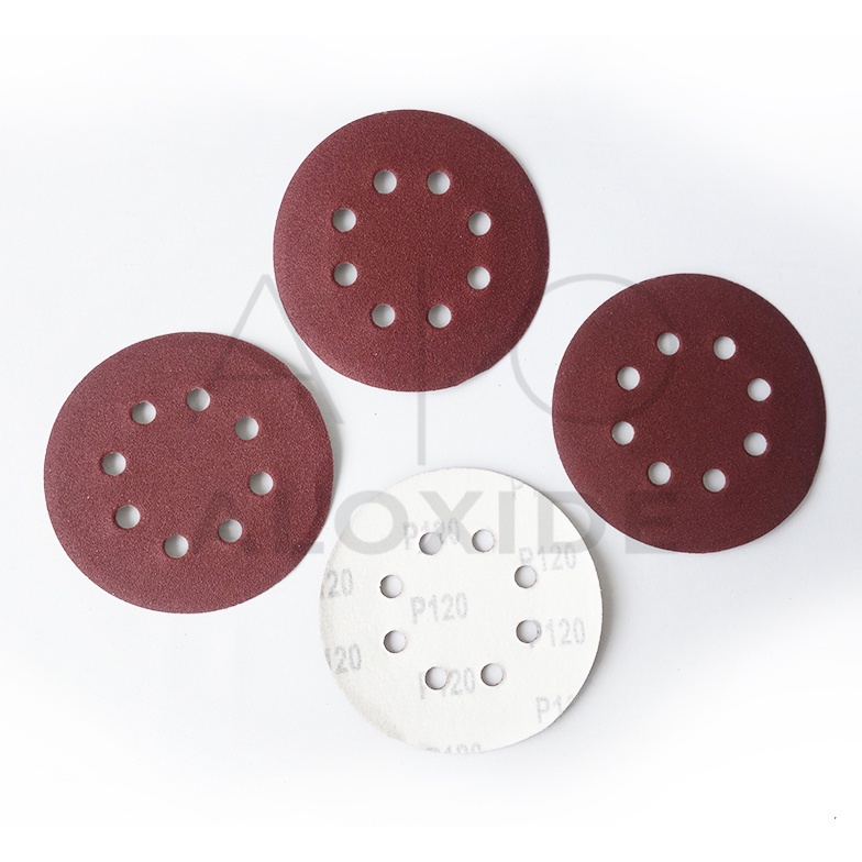 Jual Amplas Bulat Velcro 5” inch 8 Lubang Tempel Sanding Disc Mata ...