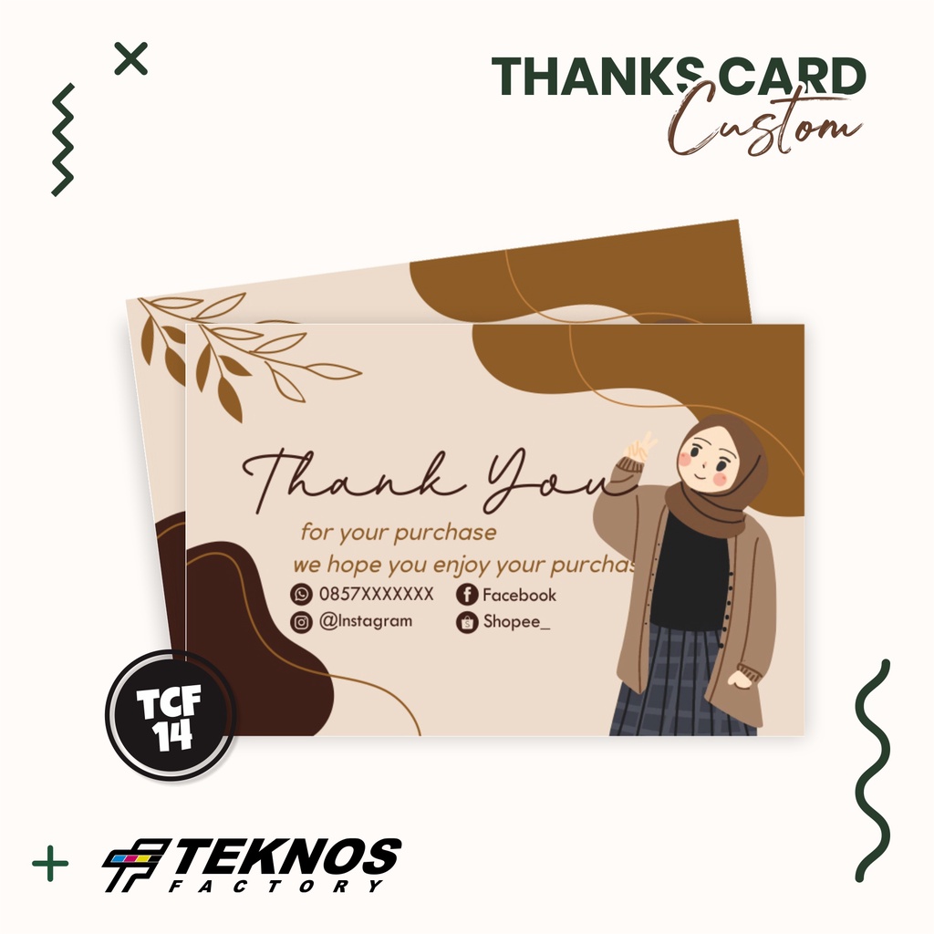 Jual THANK YOU CARD OLSHOP CUSTOM - KARTU UCAPAN HAMPERS UNIK | Shopee ...