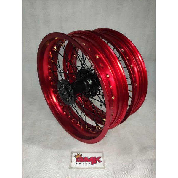 Jual V Rossi Wheel Set Klx 150 Dtracker 150 Supermoto Hitam Orange ...