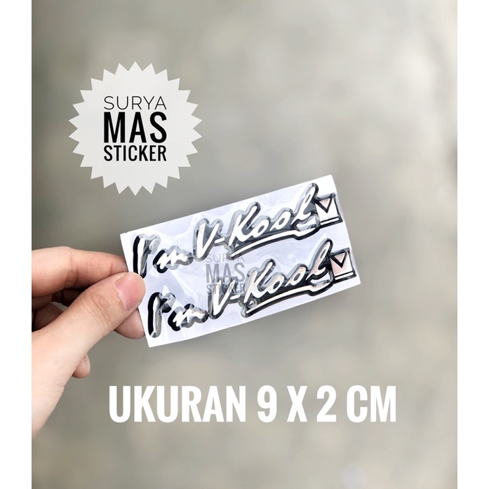 Jual stiker vkool kaca i’m v-kool timbul resin mobil | Shopee Indonesia
