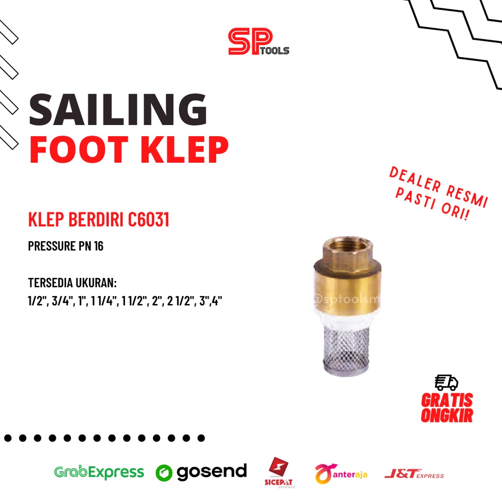 Jual FOOT KLEP/FOOT VALVE / TUSEN / KLEP BERDIRI KUNINGAN 1" 1 INCH ...