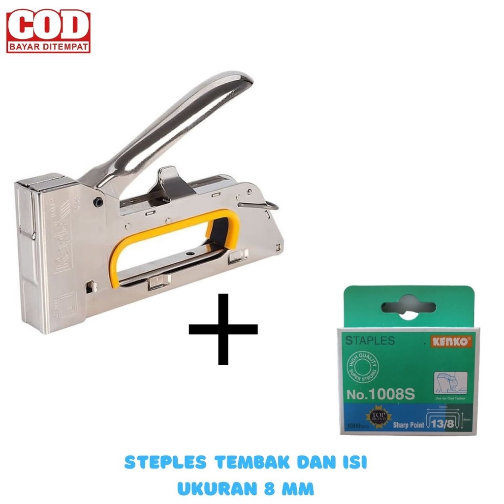 Jual Paket Staples Tembak Gun Tacker + Isi / Refiil 13/8 Stapler Jok ...