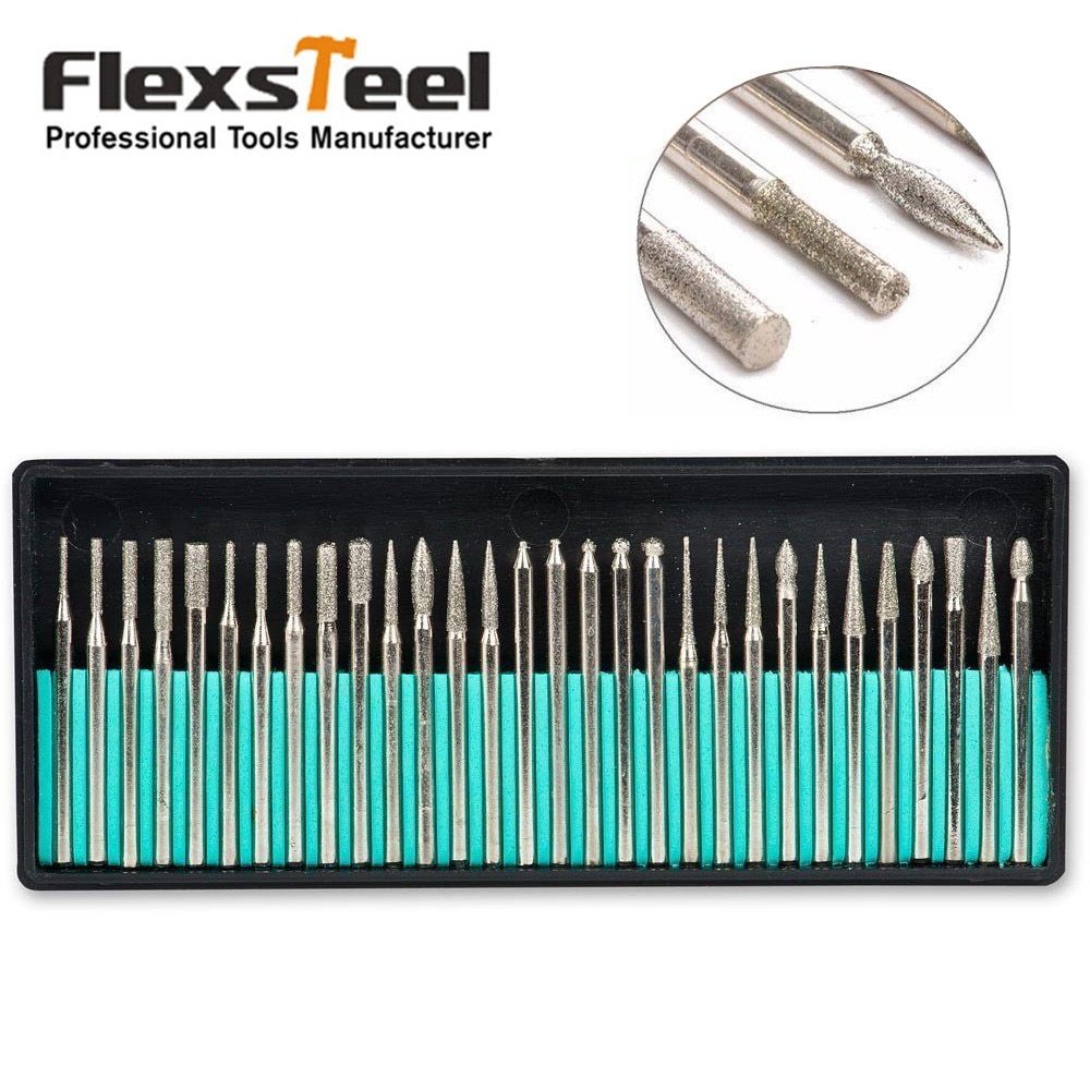 Jual mata tuner carbide burr set 30pcs diamond burr drill set 30pcs ...