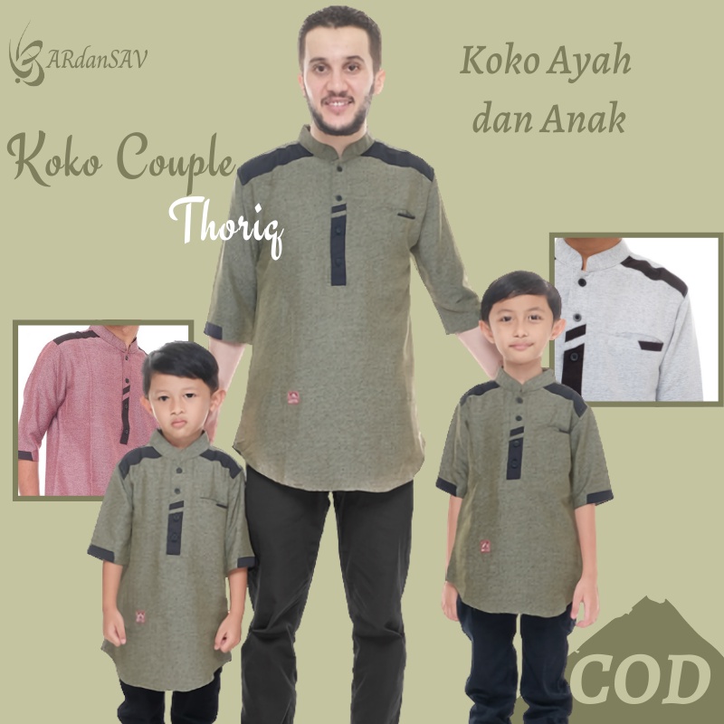 Jual Baju Koko Couple Ayah Dan Anak Laki Laki Terbaru 2024 KURTA KEMKO PRIA DEWASA Lengan Pendek ...