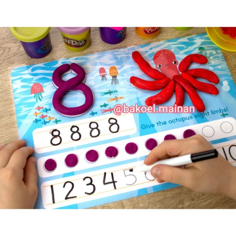 Jual Number Alphabet PLAY DOUGH Mat. ABC Playdough Play and Tracing ...