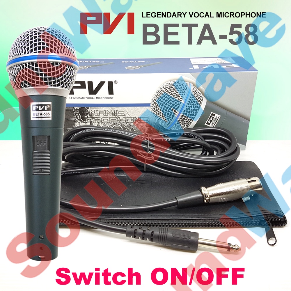 Jual ORIGINAL MIC PVI BETA 58S With SWITCH - SAKLAR ON OFF | DYNAMIC ...