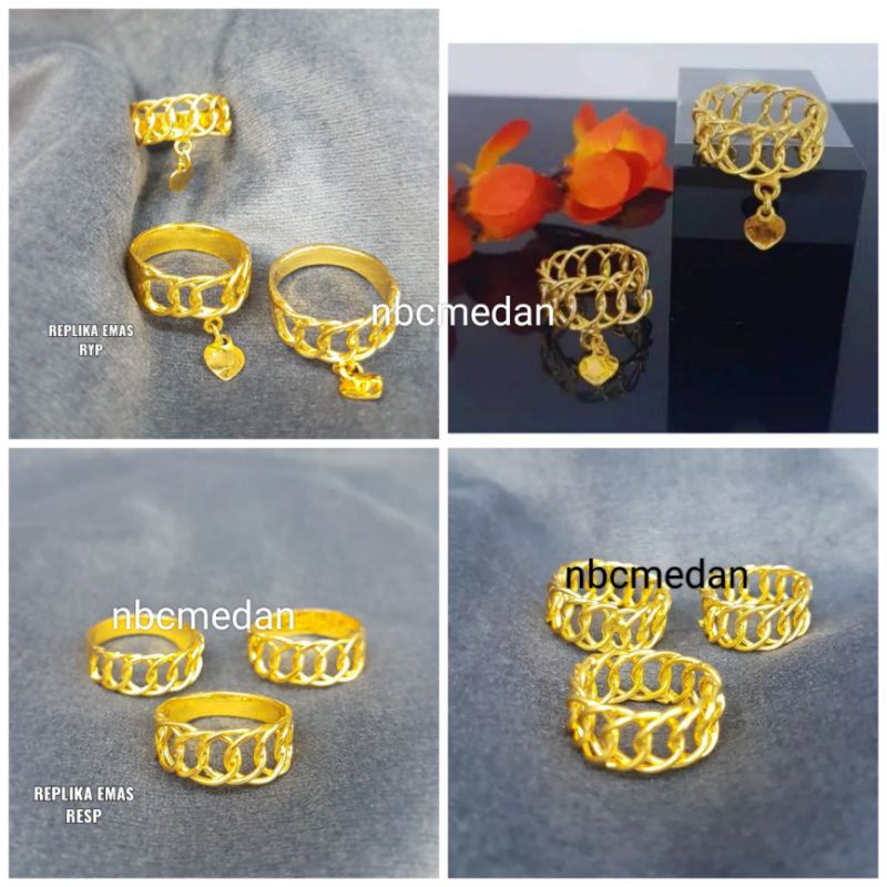 Jual Cincin replika mas 24k setengah rantai +love (london) dan cinci ...