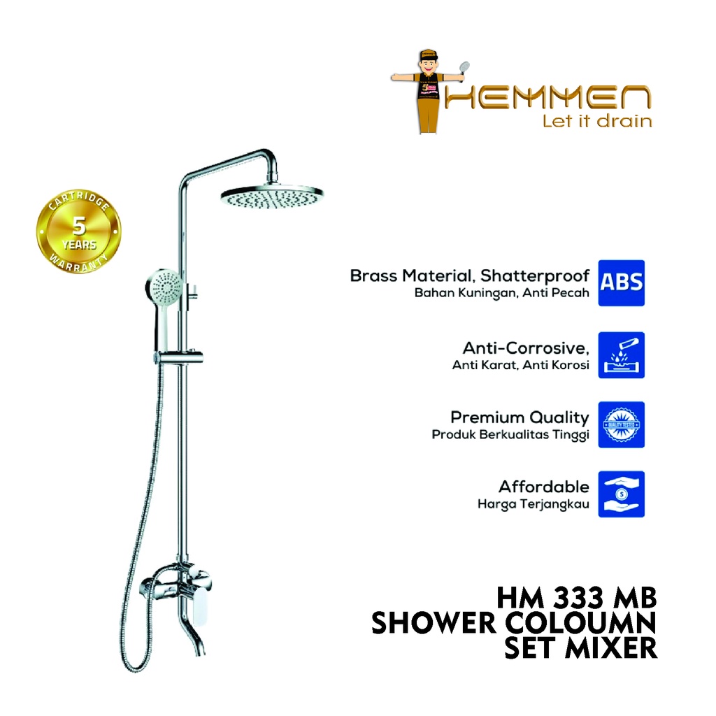Jual HEMMEN HM333MB SHOWER COLUMN SET MIXER | Shopee Indonesia