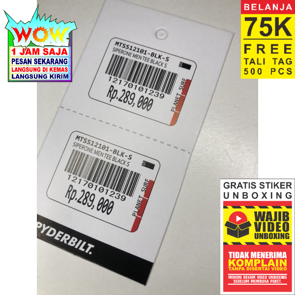Jual SPYDERBILT LABEL PRICE TAG BARCODE SUPER PREMIUM CO 1X DI KIRIM ...
