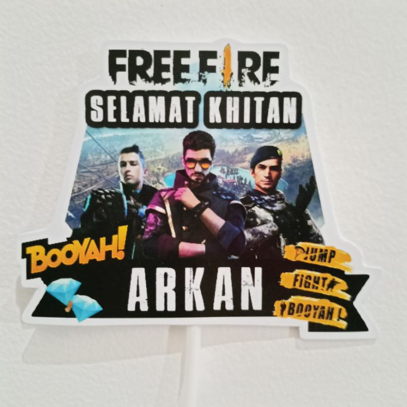 Jual TOPEER KHITAN FREE FIRE CAKE TOPPER KHITAN HIASAN KUE TUMPENG ...