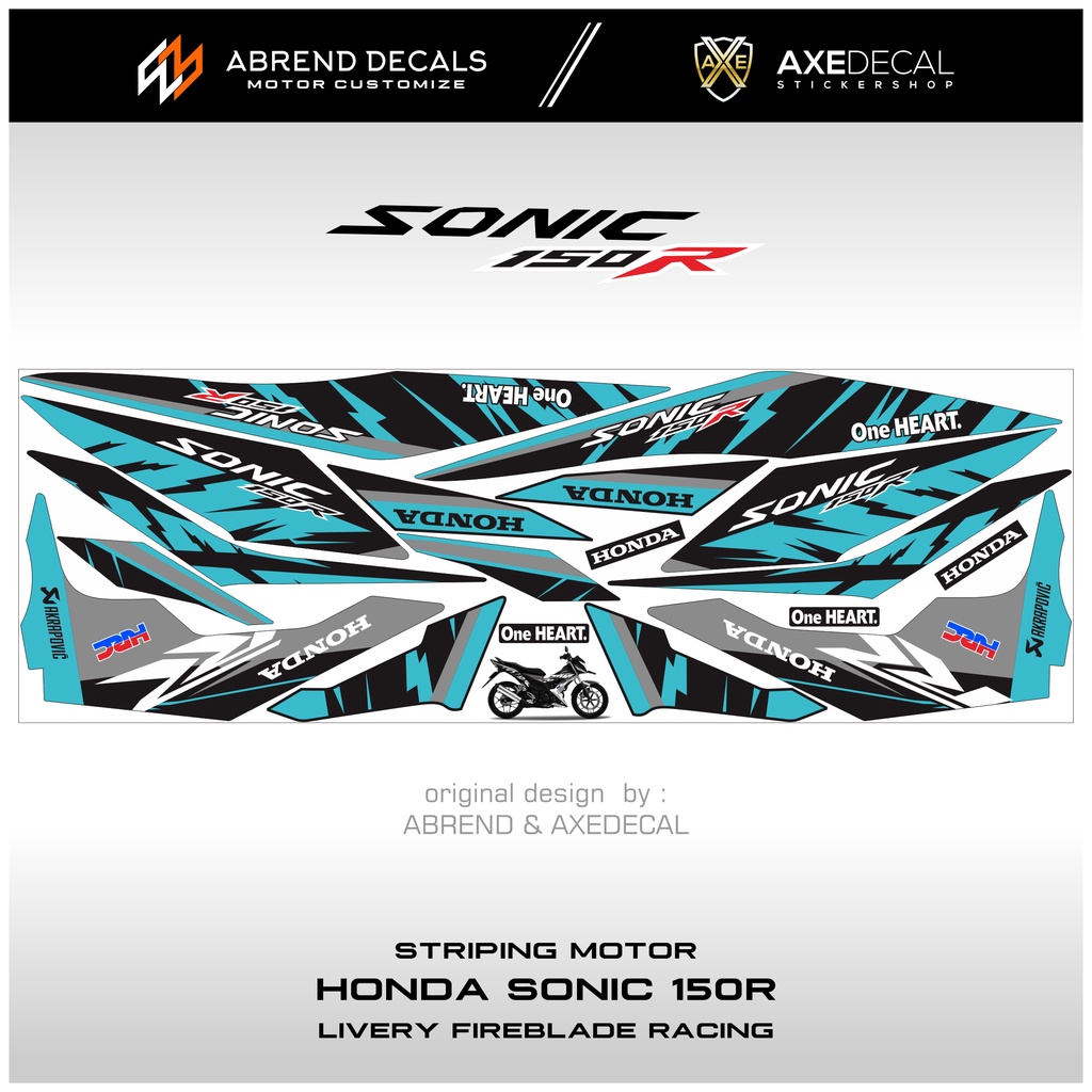 Jual Striping Honda Sonic Fireblade Racing Tri Color / Stiker Motor ...