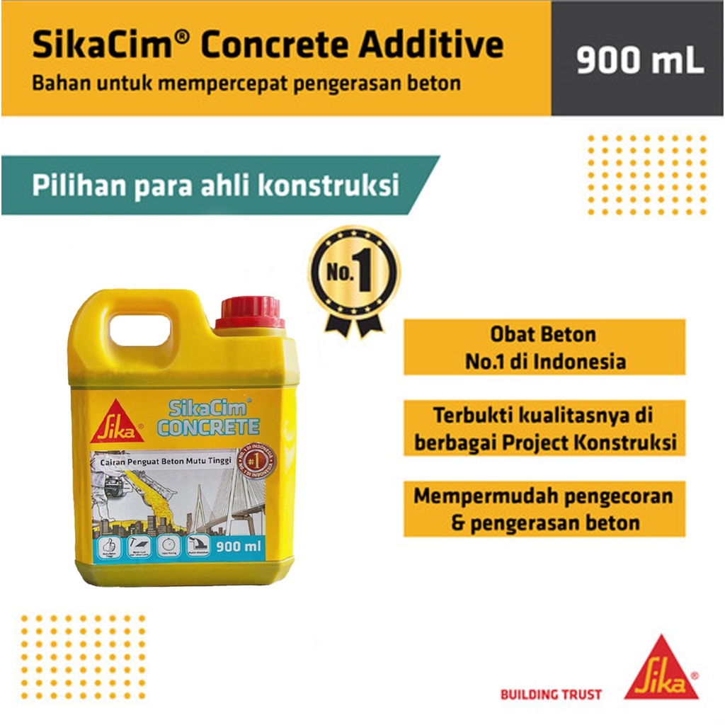Jual Sika - Sikacim Concrete Additive Obat Cor Beton Cepat Keras Cairan 900ml | Shopee Indonesia