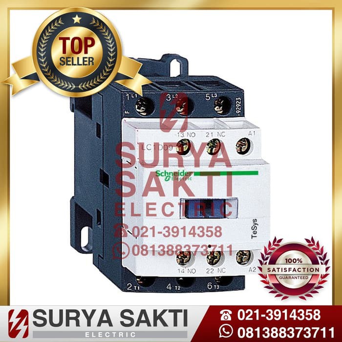 Jual SCHNEIDER CONTACTOR 9A 1NC 1NO 24V dc coil LC1D09BD | Shopee Indonesia