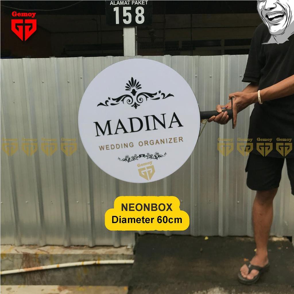 Jual NEONBOX 2 Sisi Neon box akrilik bulat bundar 2 Sisi PREMIUM ...