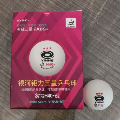 Jual Bola Tenis Meja Yinhe H40+ Pingpong Ball Bintang 3 Disetujui ITTF Turnamen Internasional ...