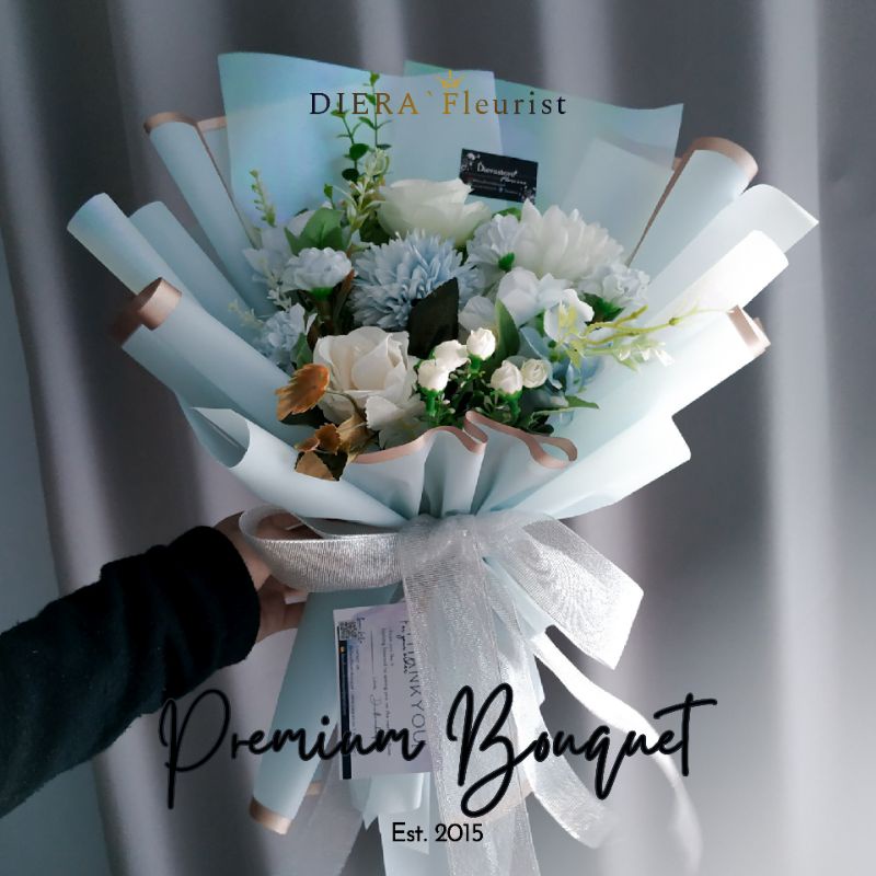 Jual Soft Blue Premium Bouquet | Large Bouquet | Buket Lamaran | Wisuda ...