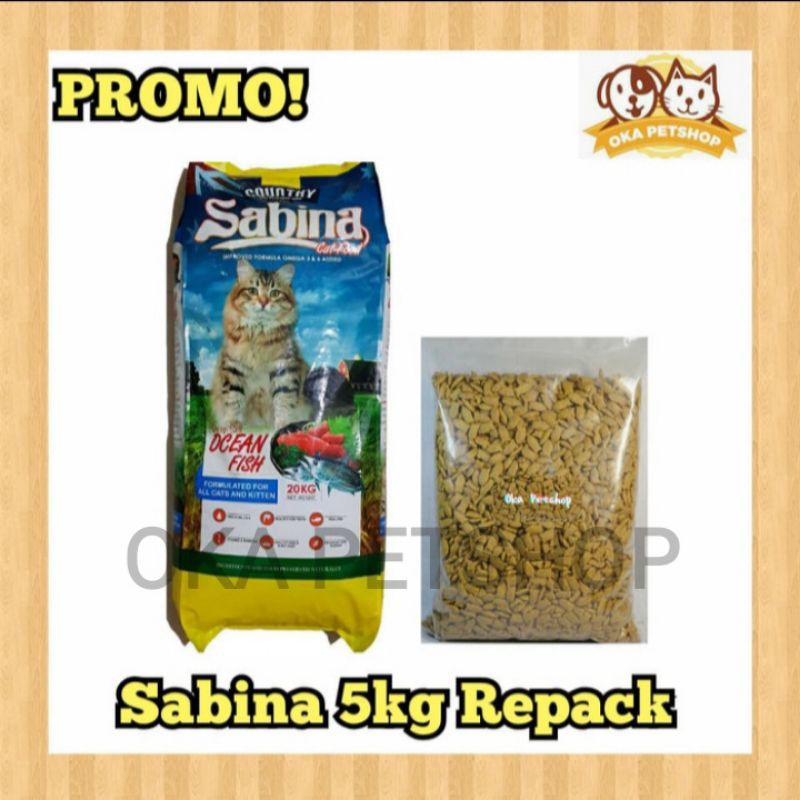 Jual Promo Sabina Cat Food Ocean Fish 5kg Repack - Makanan Kucing ...