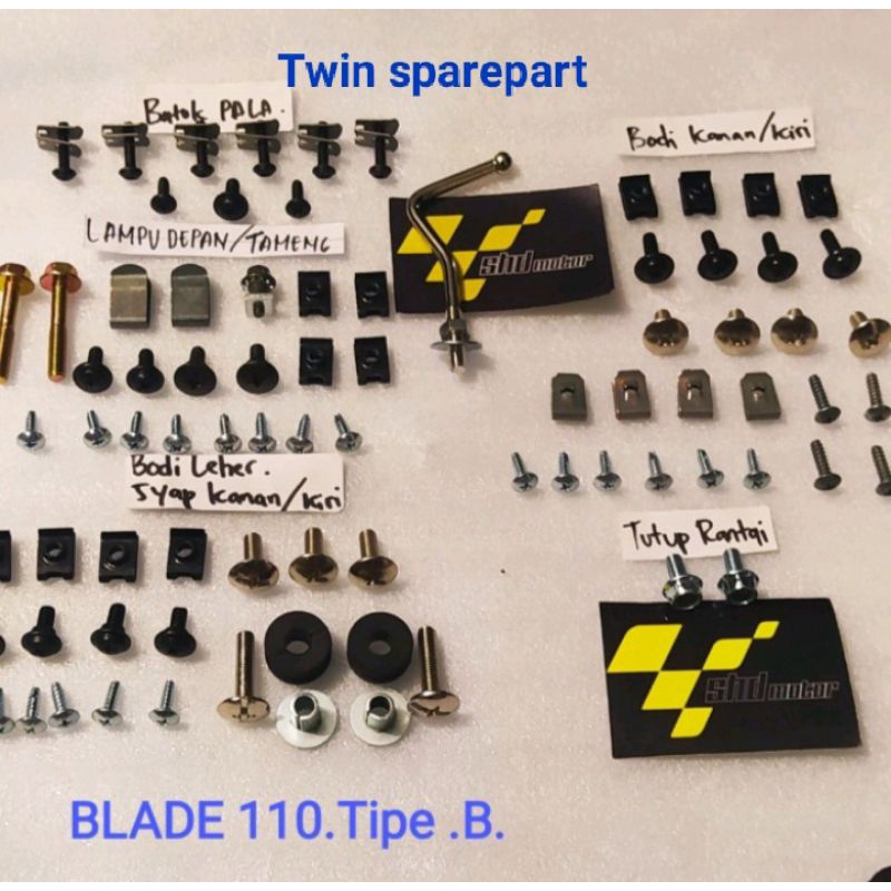 Jual Baut full set body Honda Blade 110 / baut body Blade lama type B ...