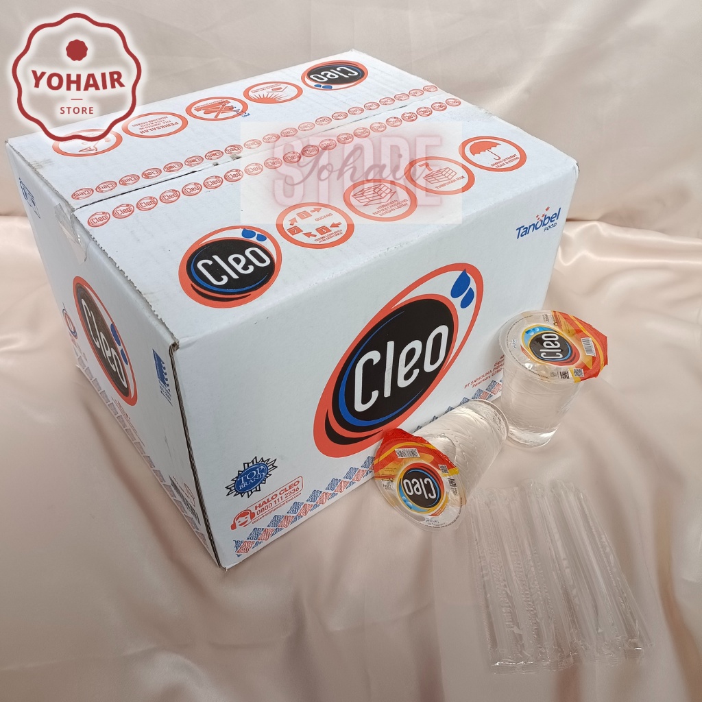 Jual Cleo Cup 220 mL pembelian per box isi 40 pcs KHUSUS KURIR GRAB GOJEK | Shopee Indonesia