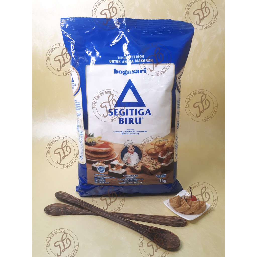 Jual Bogasari Tepung Terigu Segitiga Biru Protein Sedang (1 Kg ...