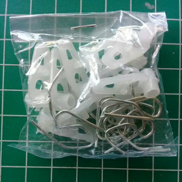 Jual 1Pak Kaitan Cantelan Gorden / Hordeng / Tirai Jendela ISi 10pcs ...