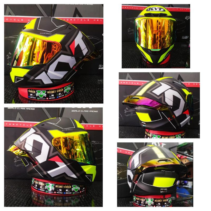 Jual KYT HELM TT COURSE ELECTRON RED MATT +ELECTRON MATT YELLOW ...