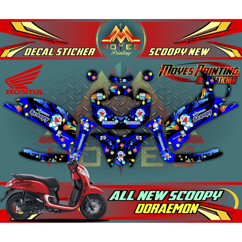 Jual Decal Sticker Full Body Honda Scoopy - Sticker Motor All New Scoopy FI Gambar Doraemon ...