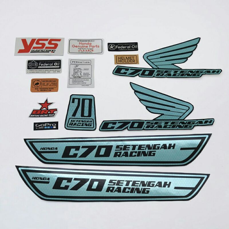 Jual Sticker Decal Tempelan Honda C70 Setengah Racing | Shopee Indonesia