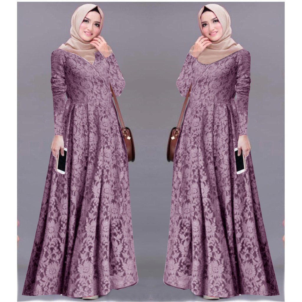 Jual Lexana Gamis Maxi Pesta Jumbo Size M , L , XL / Baju Gamis Brukat Tile / Gamis Kondangan ...