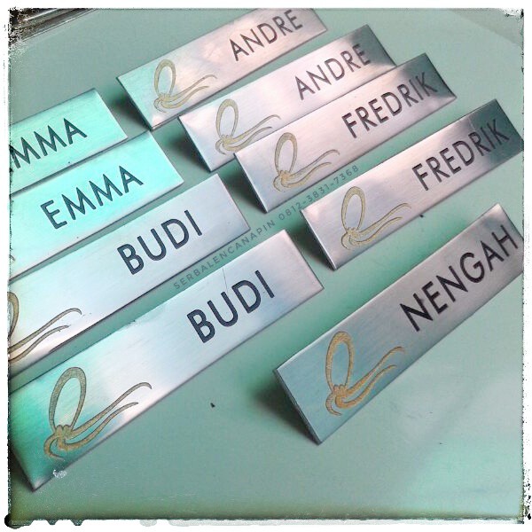 Jual Name Tag Stainless Hairline Dof Exclusive Premium Tanpa Lapisan ...